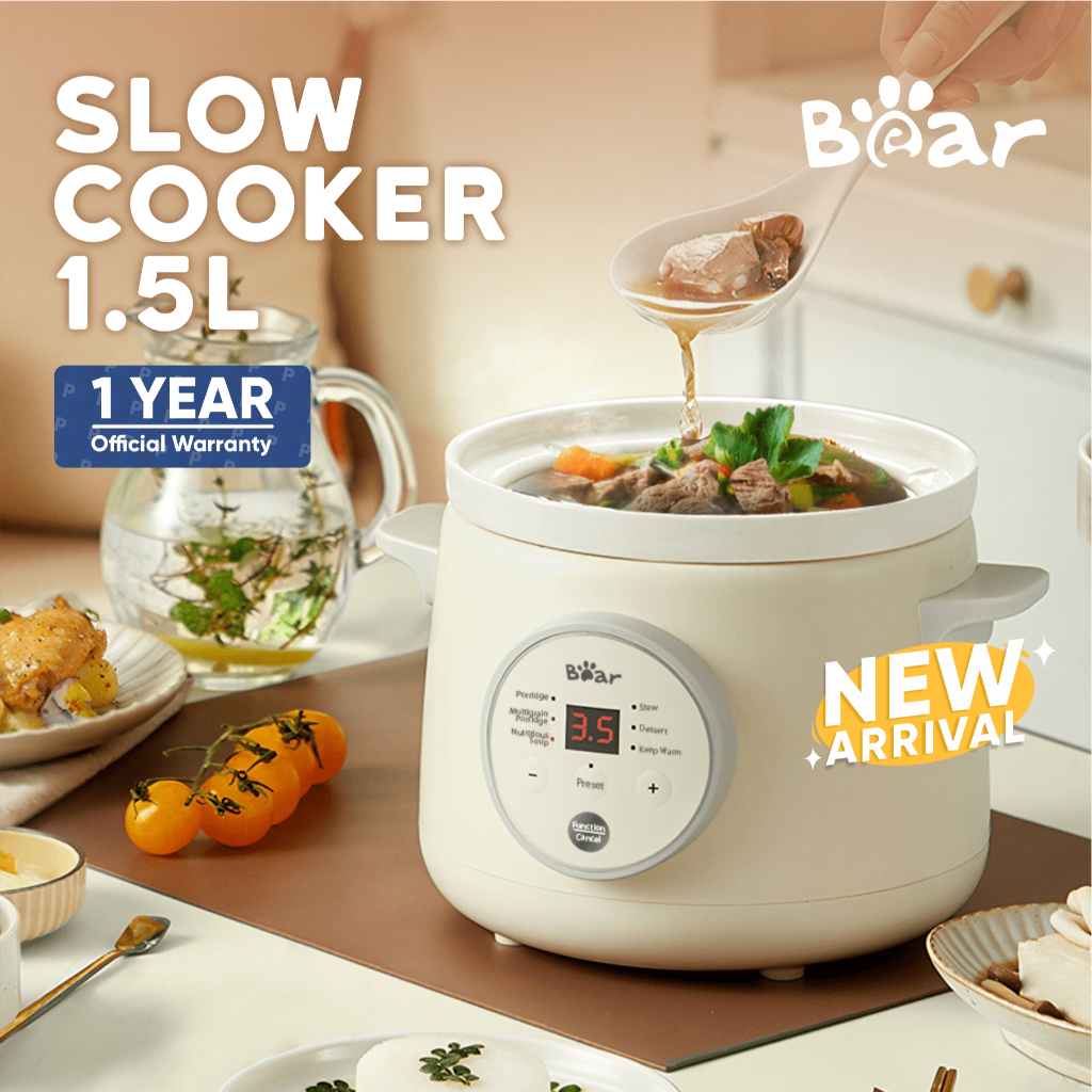Jual Bear Slow Cooker Ceramic 1.5L - Slow Cooker Ceramic Baby & Family ...