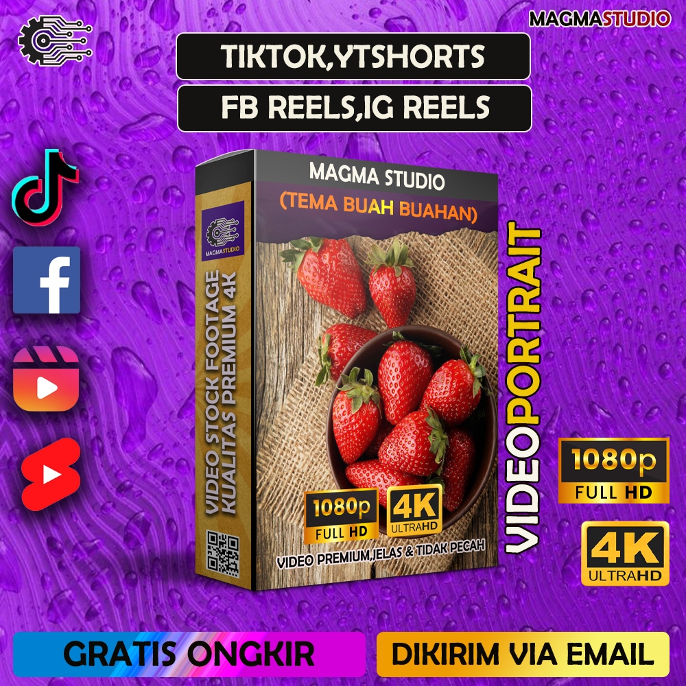 Jual 1000++ (4K) Footage Portrait BUAH BUAHAN - BAHAN YOUTUBE-Tikt0k | Shopee Indonesia