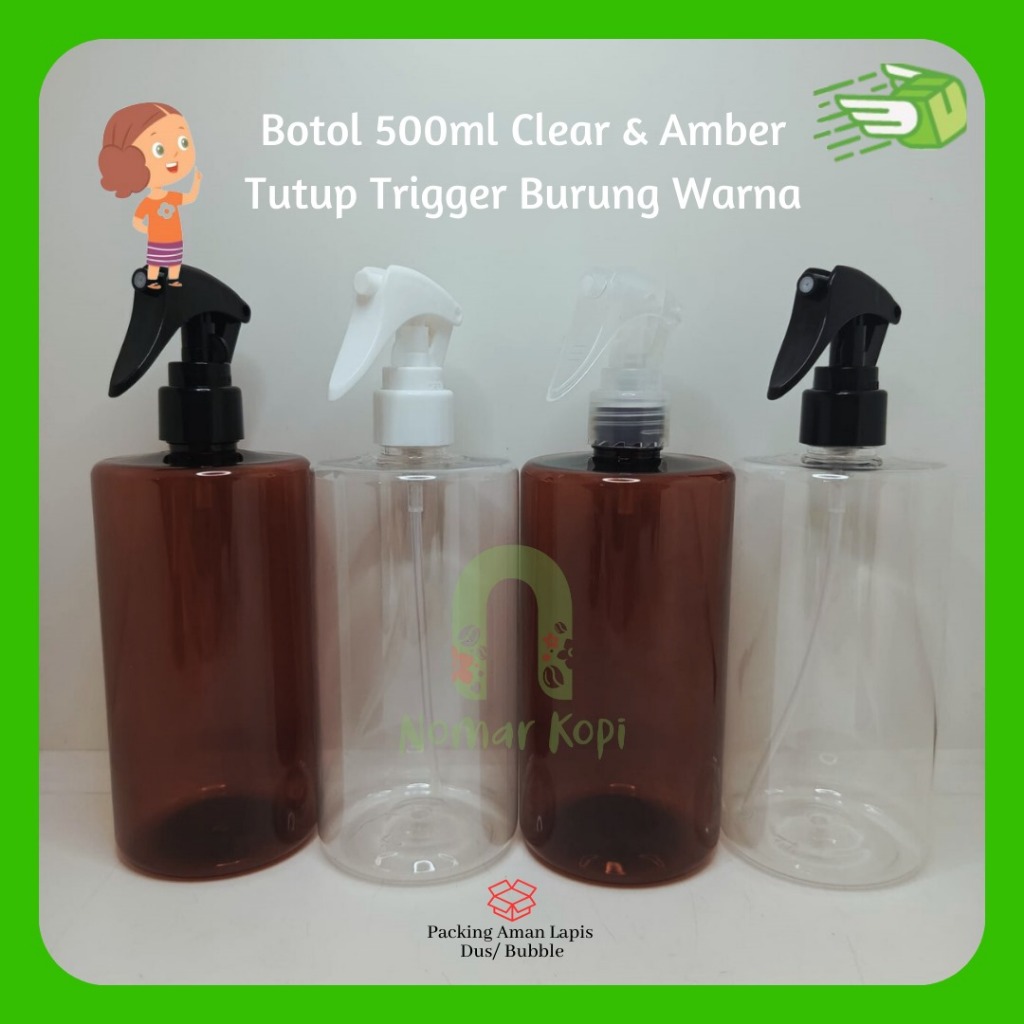Jual Botol 500ml Clear PET Mini Trigger Bebek Neck 24 BR Pundak Botol Bulat RF Pundak Botol ...