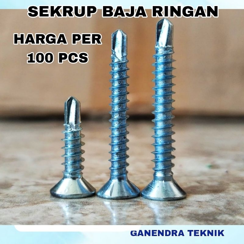 Jual [100PCS] Sekrup Skrup Drilling SDS Roofing Baja ringan (8x32 ...