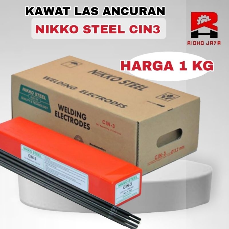 Jual Kawat Las Ancuran Besi Cor NIKKO STEEL CIN-3 Ukuran 2.6mm - 3.2mm Per 1Kg / 1000gr | Shopee ...