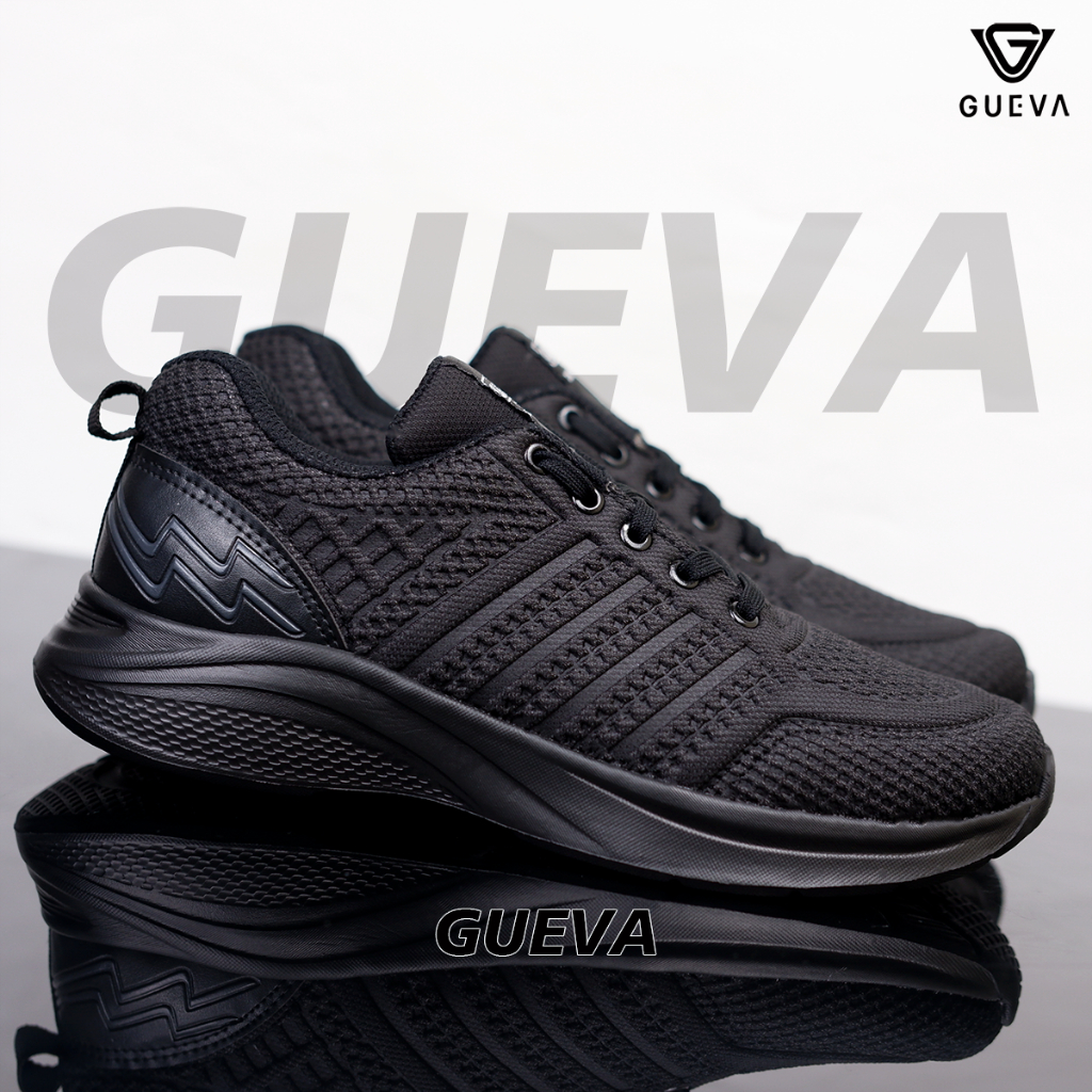 Jual GUEVA 062 Sepatu Sekolah Hitam Polos SMP SMA SMK KULIAH Lari Hitam ...
