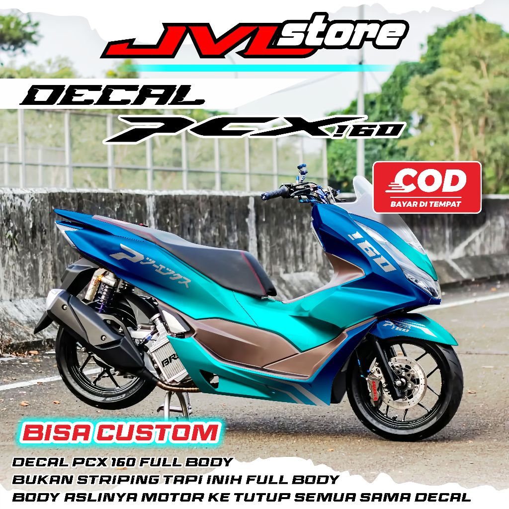 Jual Decal sticker PCX 160 Full Body Motif Gradasi Warna Tulisan Jepang ...
