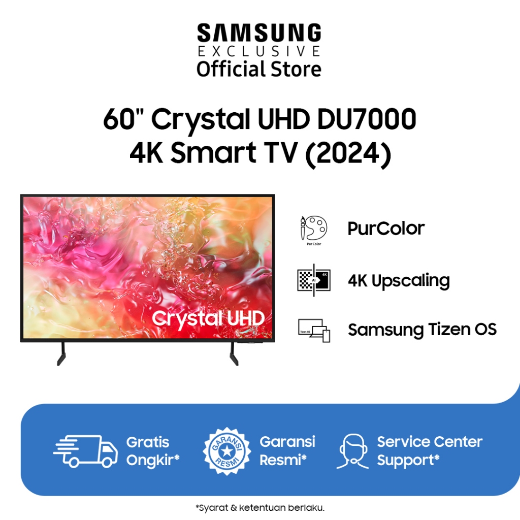 Jual Samsung 60" Crystal UHD 4K DU7000 4K Smart TV | PurColor | Motion Xcelerator ...