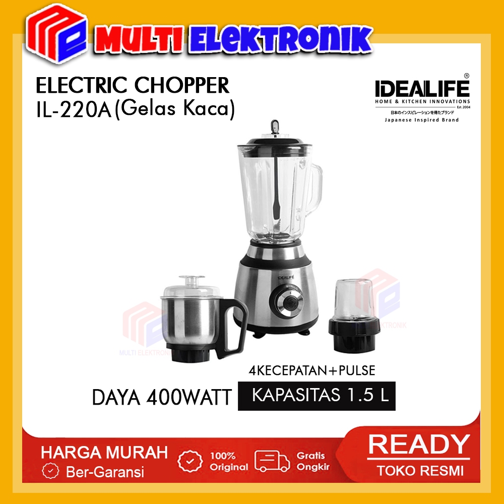 Jual IDEALIFE Blender Set 3 Tabung IL-220A / Blender Bahan Makanan Buah ...
