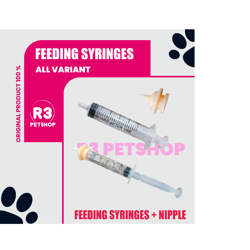 Jual Spuit Dot Kucing FEEDING SYRINGES WITH NIPPLE Suntikan/Spuit ...