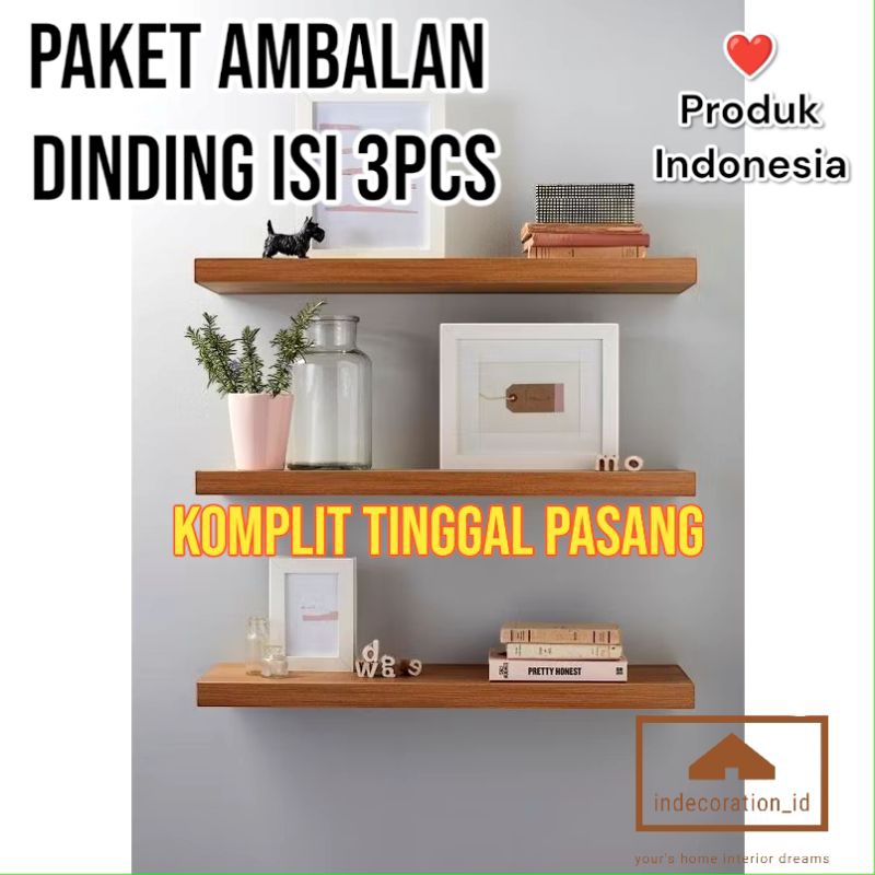 Jual paket ambalan dinding gantung isi 3 pcs p40cm-70cm x 12cm x 2 cm ...