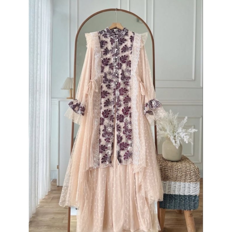 Jual sarah dress brukat bunga // Koleksi raya | Shopee Indonesia