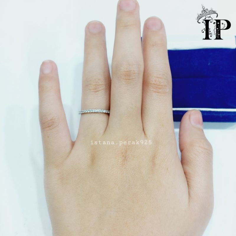 Jual Cincin Perak Asli Silver 925 Lapis Emas Putih Model Permata ...