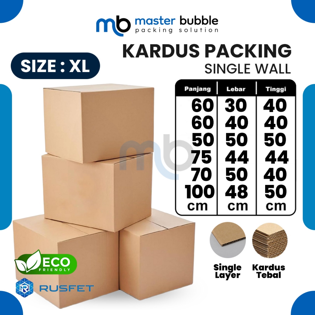Jual Kardus Packing Dus Box Cardboard Jumbo RUSFET Single Layer Coklat ...