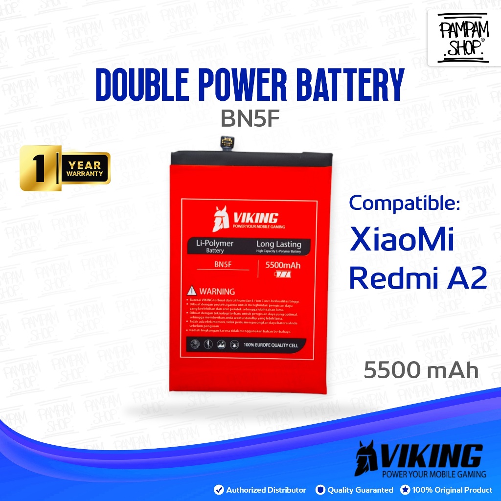 Jual VIKING Baterai BN5F XiaoMi Redmi A2 Double Power Batre Batrai Ori ...