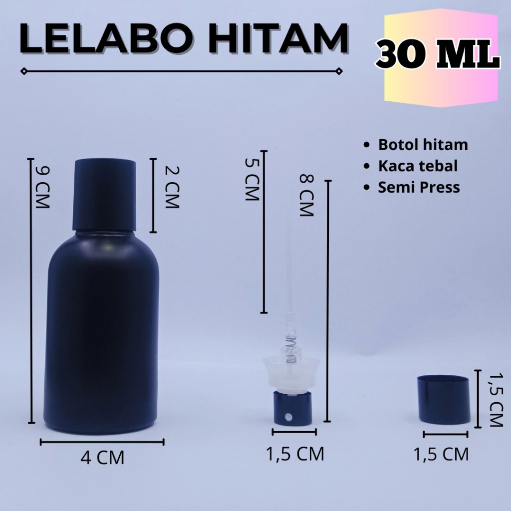 Jual Botol parfum kosong Lelabo new 30ml semi pres/hitam/putih/semi ...
