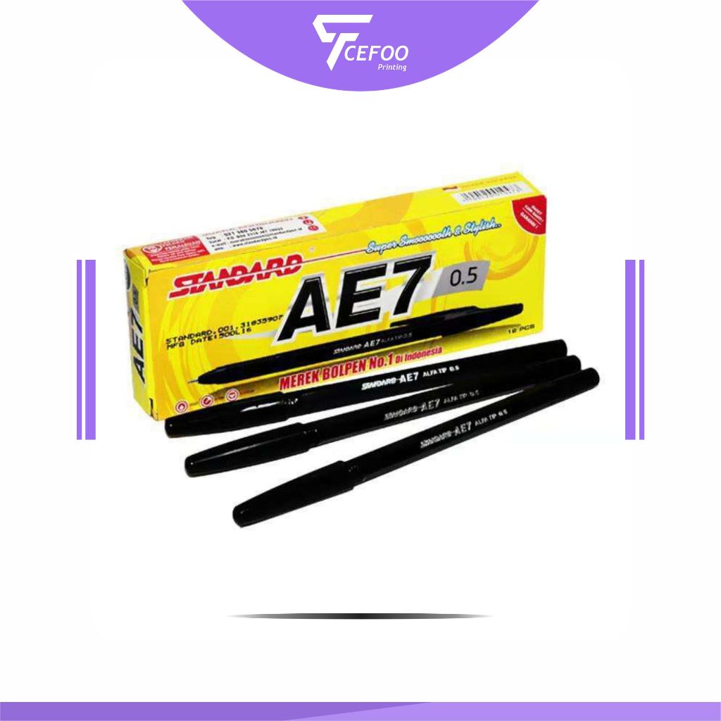 Jual Pulpen Ballpoint Standard AE7 Hitam (1pc) | Shopee Indonesia