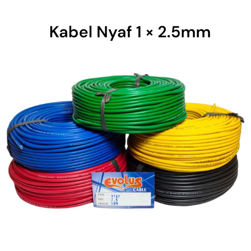 Jual Evolus Kabel Serabut Tunggal 1x2.5 mm / Nyaf 1 x 2.5mm - 50 meter | Shopee Indonesia