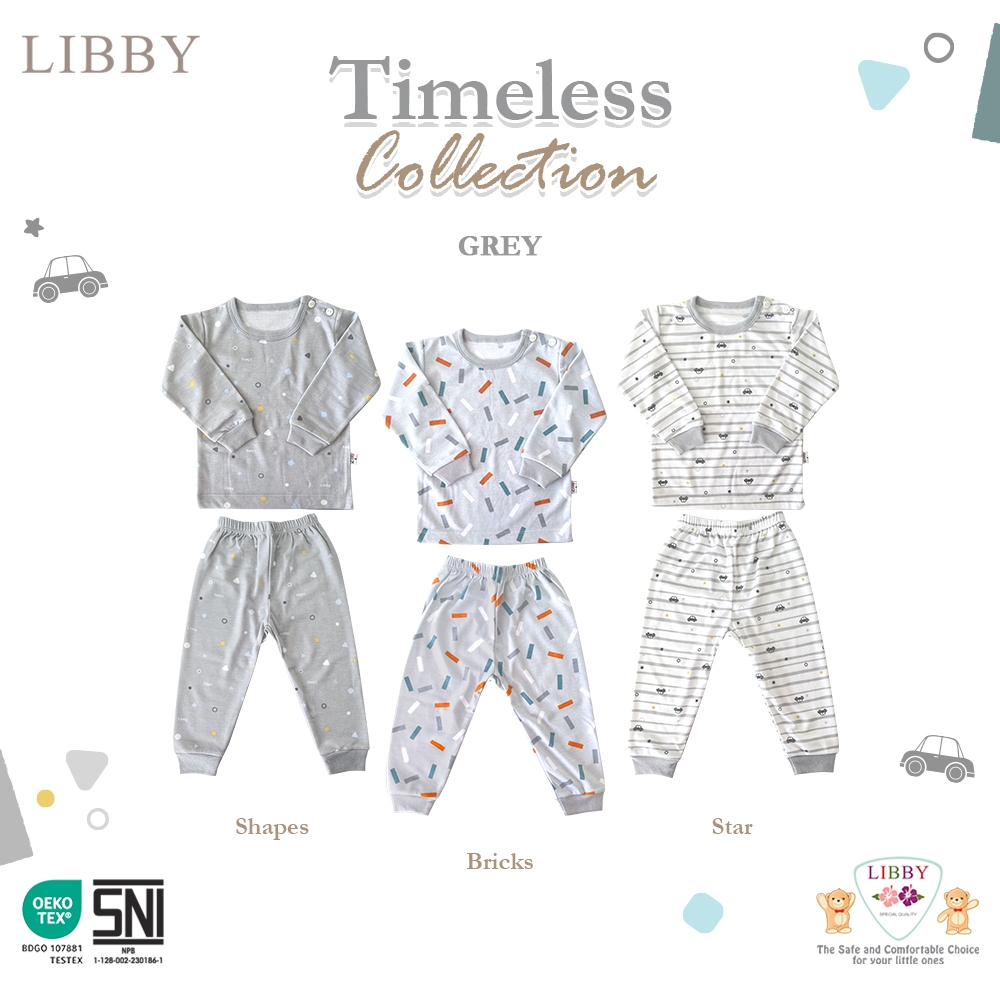 Jual Libby TIMELESS COLLECTION 3 Setel Piyama Anak Bayi Panjang | Shopee Indonesia