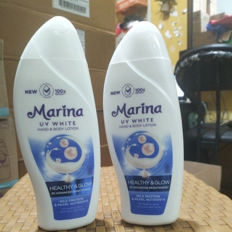 Jual marina body lotion uv white biru 185 ml | Shopee Indonesia