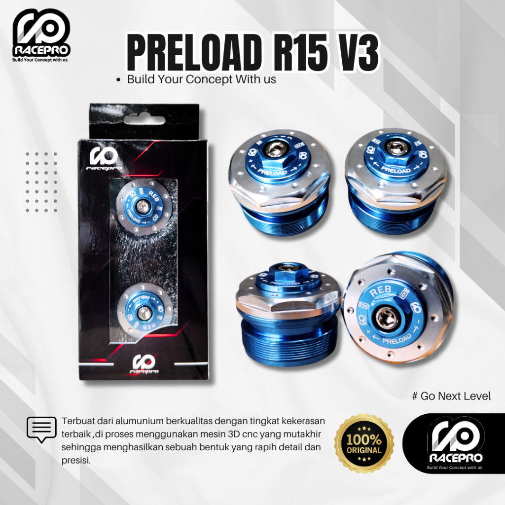 Jual Racepro Preload R15 V3 Preload Adjuster Shock Depan All New R15 ...