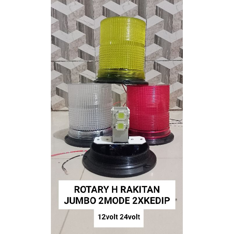 Jual LAMPU ROTARY BLITZ 2X KEDIP JUMBO SERI H RAKITAN 12VOLT 24 VOLT ...