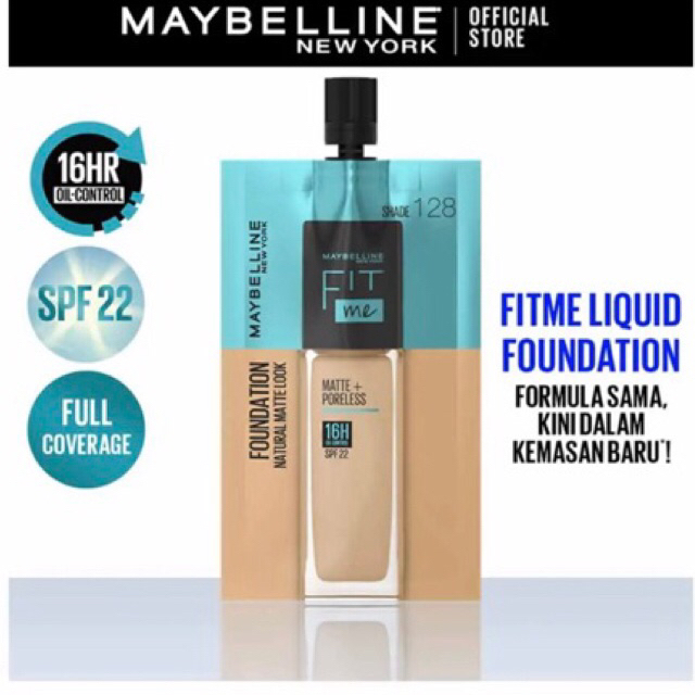 Jual (Misha) Maybelline Foundation Fit Me Matte + Poreless 128 Warm ...