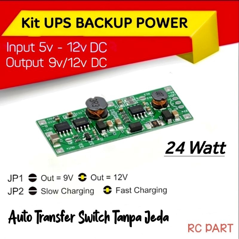 Jual Modul Kit UPS Backup Power Input DC 5-12v Output 5v/9v/12v DC ...