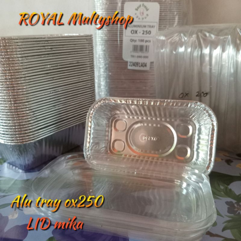Jual Alumunium foil alu tray ox 250 + LID mika (tutup) | Shopee Indonesia