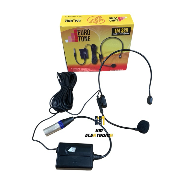 Jual Mic Eurotone EM 88 bando headset imam kabel with jek xlr | Shopee ...