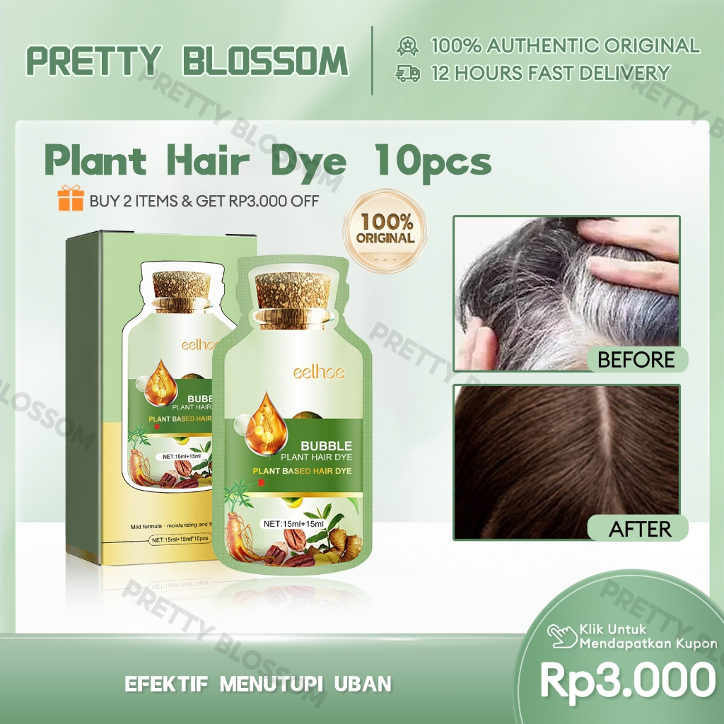 Jual EELHOE Bubble Plant Hair Dye 30ml*10pcs Pewarna Rambut Hitam ...