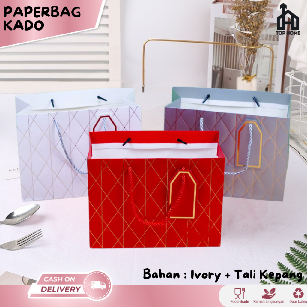 Jual Paper Bag Kado Hampers Gift Motif Tebal Kertas Ivory Tebal / Tas ...
