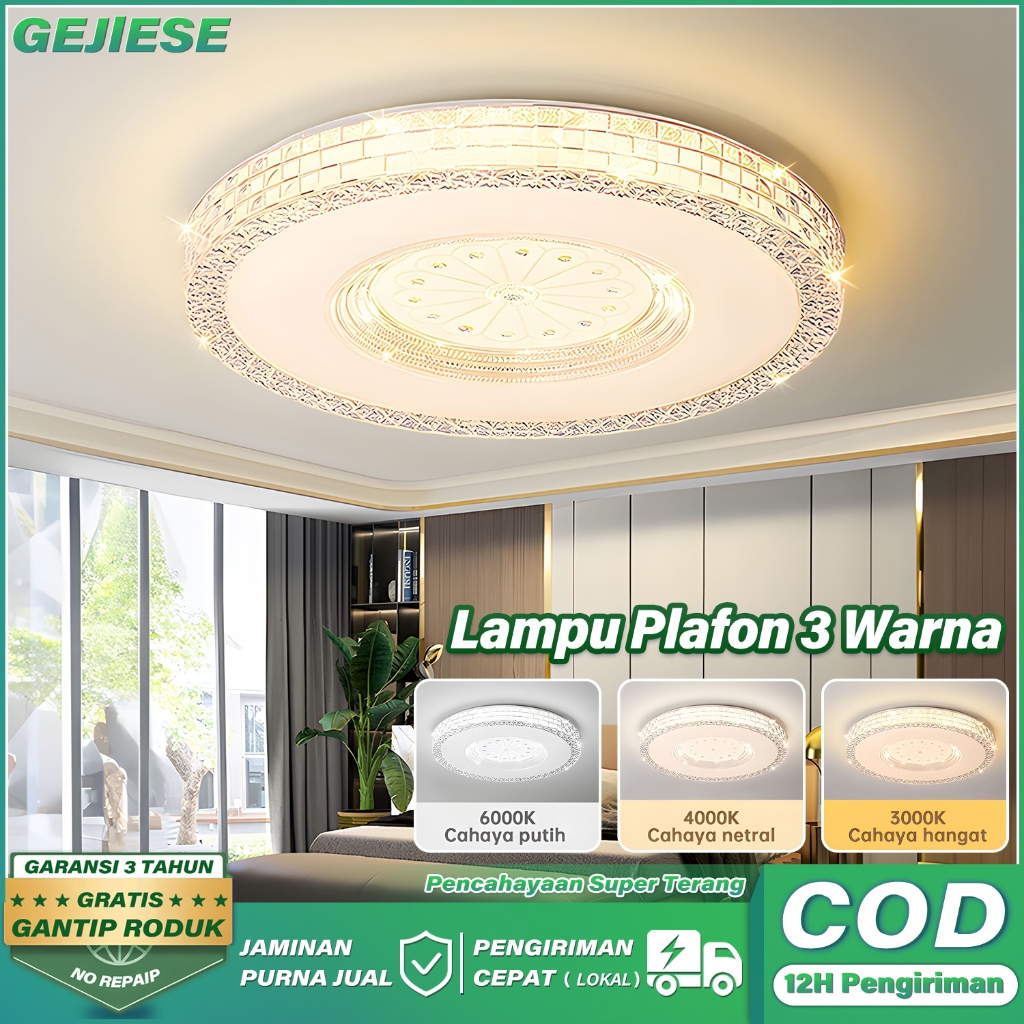 Jual 【COD】GEJIESE Lampu Plafon Kristal LED Bulat Lampu Plafon Ruang ...