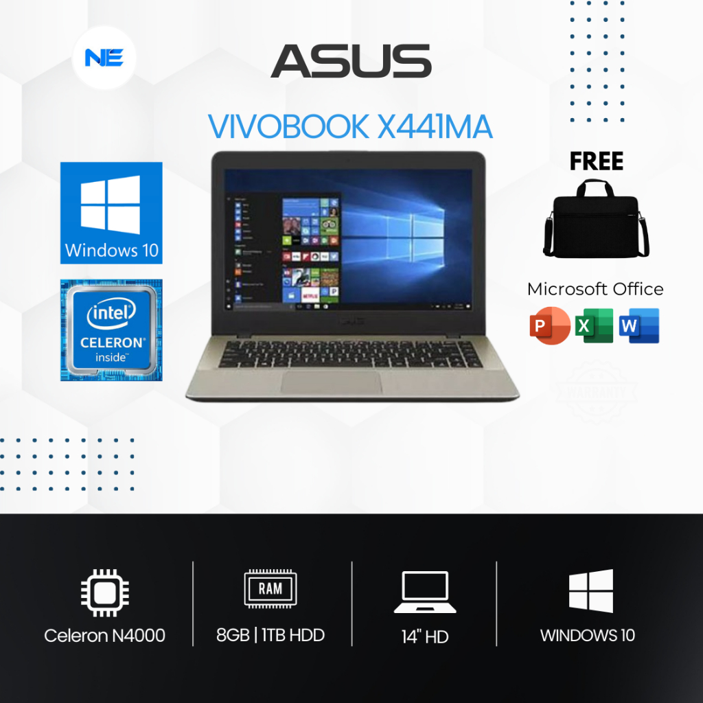 Jual Laptop Asus X441MA Intel Celeron N4000 [8GB RAM / 1TB HDD] 14 ...