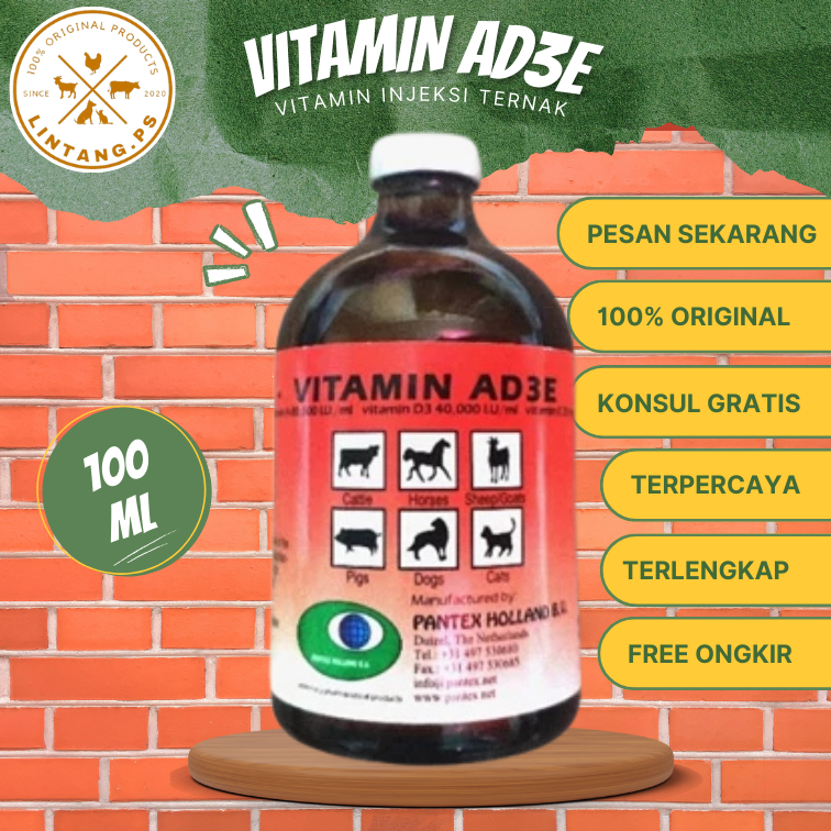 Jual Vitamin AD3E Holland - Vitamin Sapi Manjur - AD3E Vitamin Injeksi 100ml | Shopee Indonesia