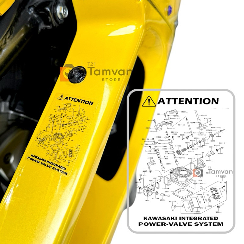 Jual STICKER ATTENTION SUPER KIPS ( KAWASAKI INTEGRATED POWER VALVE ...