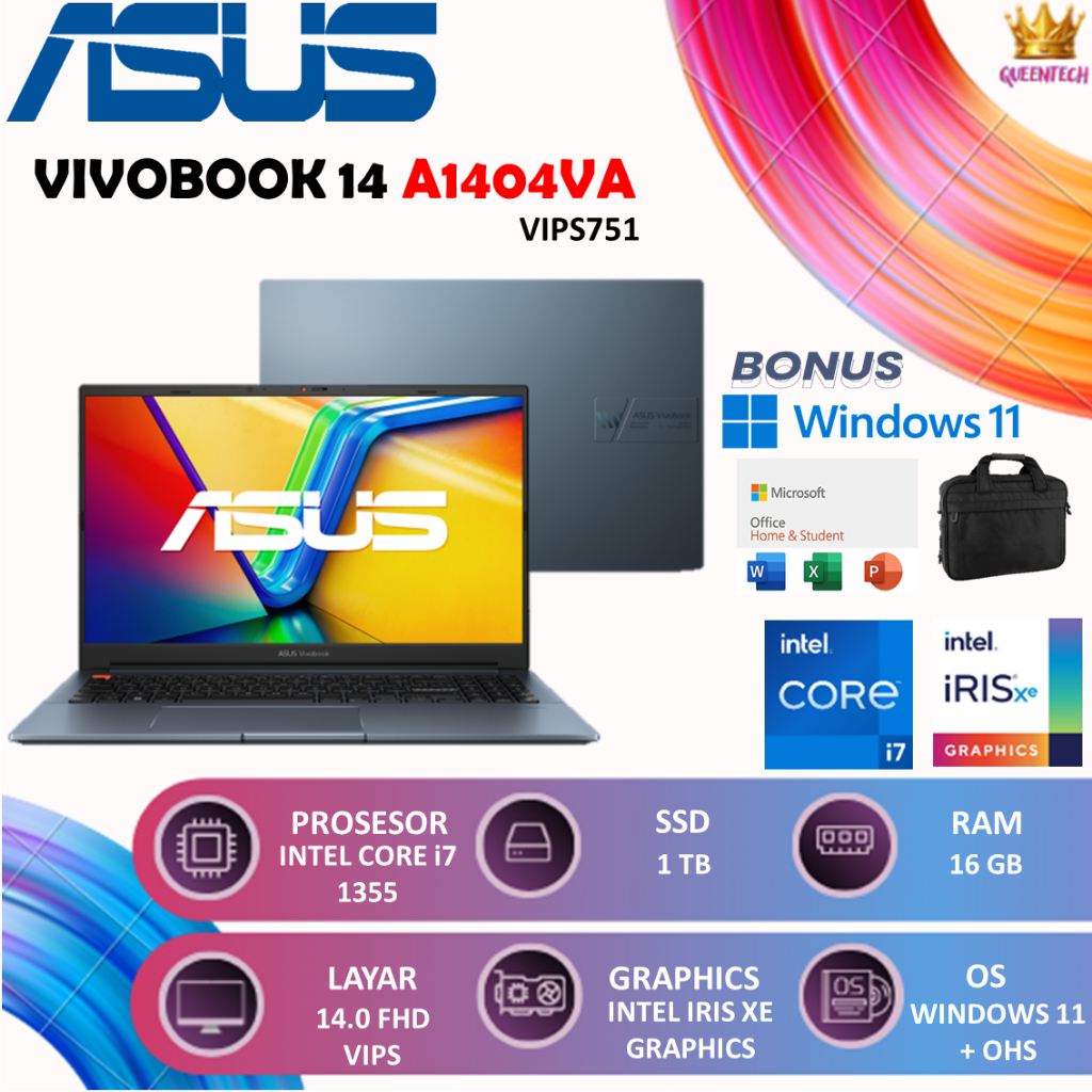 Jual ASUS Vivobook 14 A1404VA Intel Core i7 1355U [16GB/1TB] Windows 11 ...