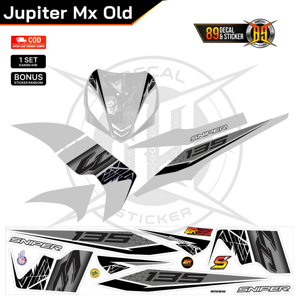 Jual Striping Jupiter Variasi SNIPER Jupiter Mx Old Sticker GAris Bahan Lis Polet Bening Bahan ...