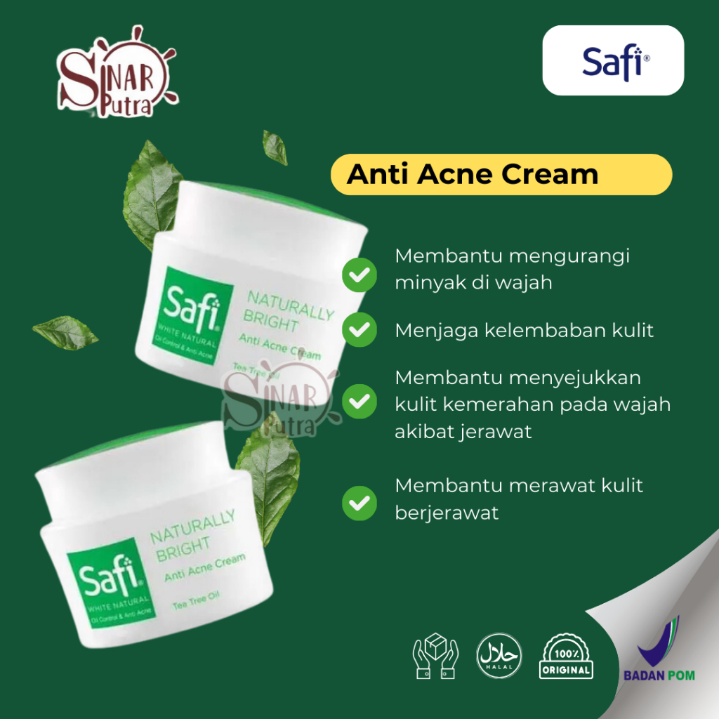 Jual Safi Naturals Acne Mattifying Cream Tea Tree Oil 20gr | Shopee ...