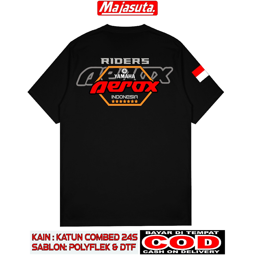 Jual KAOS YAMAHA AEROX M2 RIDERS INDONESIA BAHAN KATUN COMBED 24S TEBAL SABLON DTF | Shopee ...