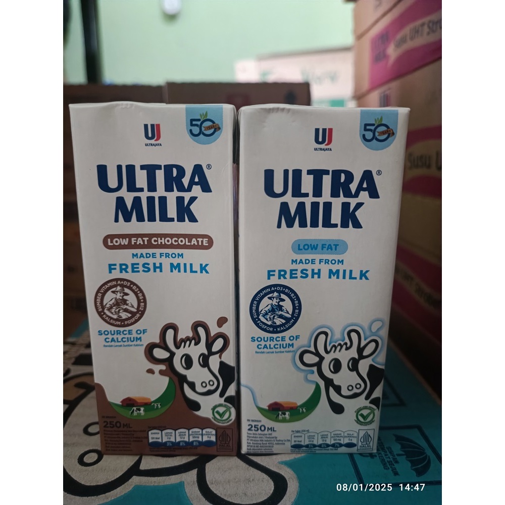Jual Susu Ultra Milk UHT Low Fat Source of Calcium 250 ml - 1 dus isi 24 pcs [Khusus Kurir ...