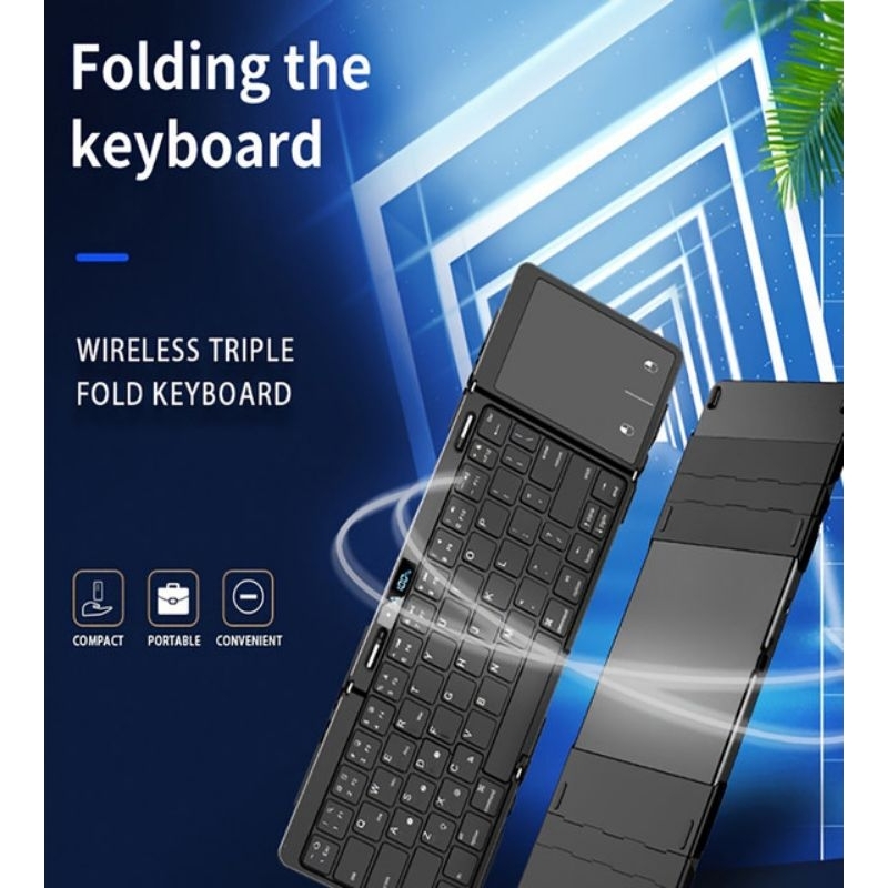 Jual Wireless Folding Keyboard With Touchpad Lockable Position ...