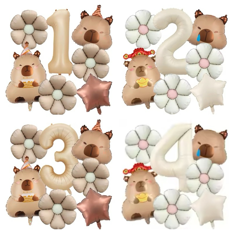 Jual 7pcs PAKET BALON CAPYBARA DAISY MATTE ANGKA 80cm | Shopee Indonesia