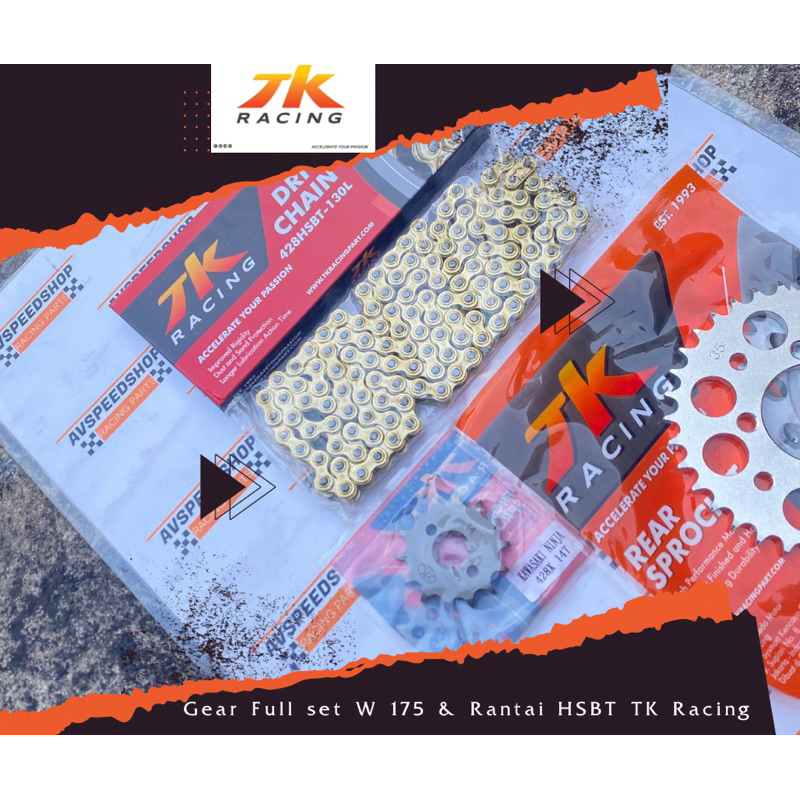 Jual Gear Set TK 428 KAWASAKI W175 / W 175 se & Rantai TK Hsbt 428 Gold ...