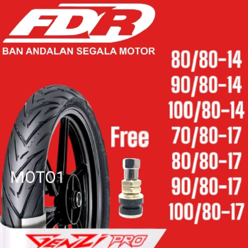 Jual Ban Fdr Genzi Pro Tubeless Matic ( 80/80 - 90/80 - 100/80 ) Ring ...