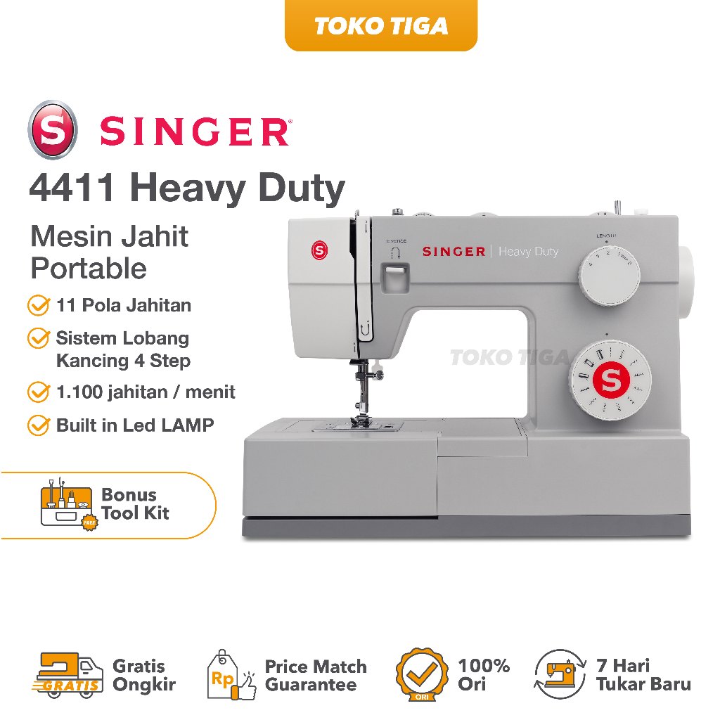 Jual Mesin Jahit SINGER HEAVY DUTY 4411 + BONUS ( Portable Multifungsi ...