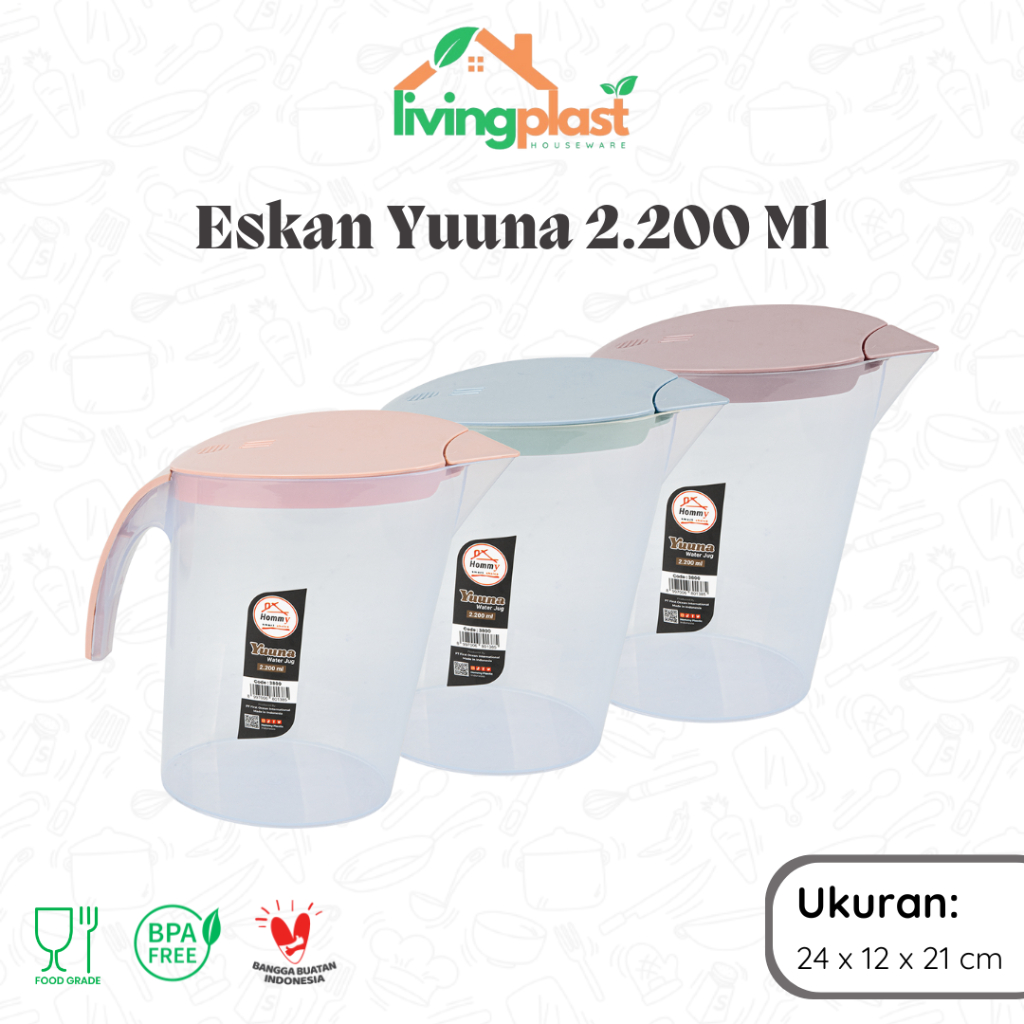 Jual Eskan Yuuna 2.200 Ml / Pitcher Air Unik / Water Jug 2 Liter ...