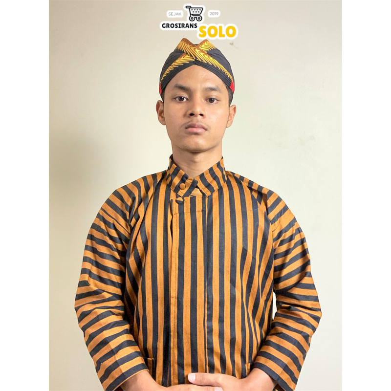 Jual Baju Adat Jawa Pria/Baju Lurik/Baju Jawa Pria | Shopee Indonesia