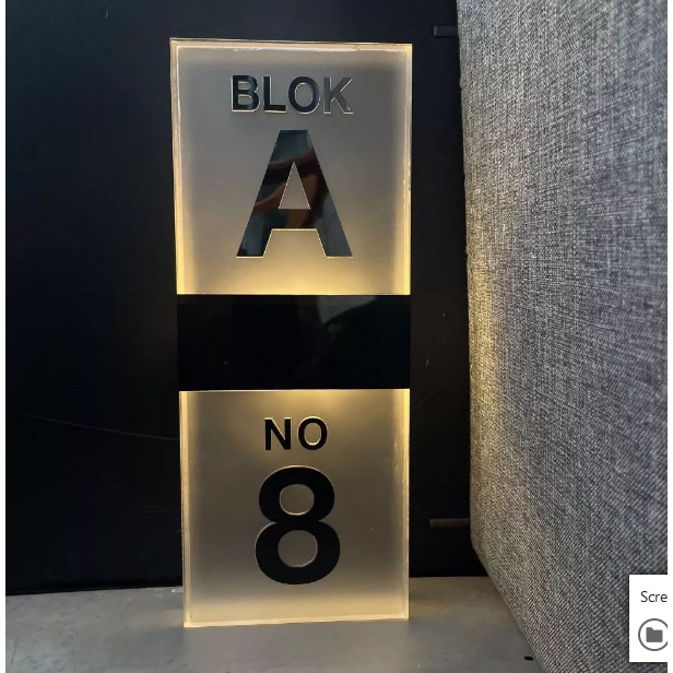 Jual Custom Nomor Rumah Akrilik LED Neon Box Sunblast Ukuran 35x15cm ...