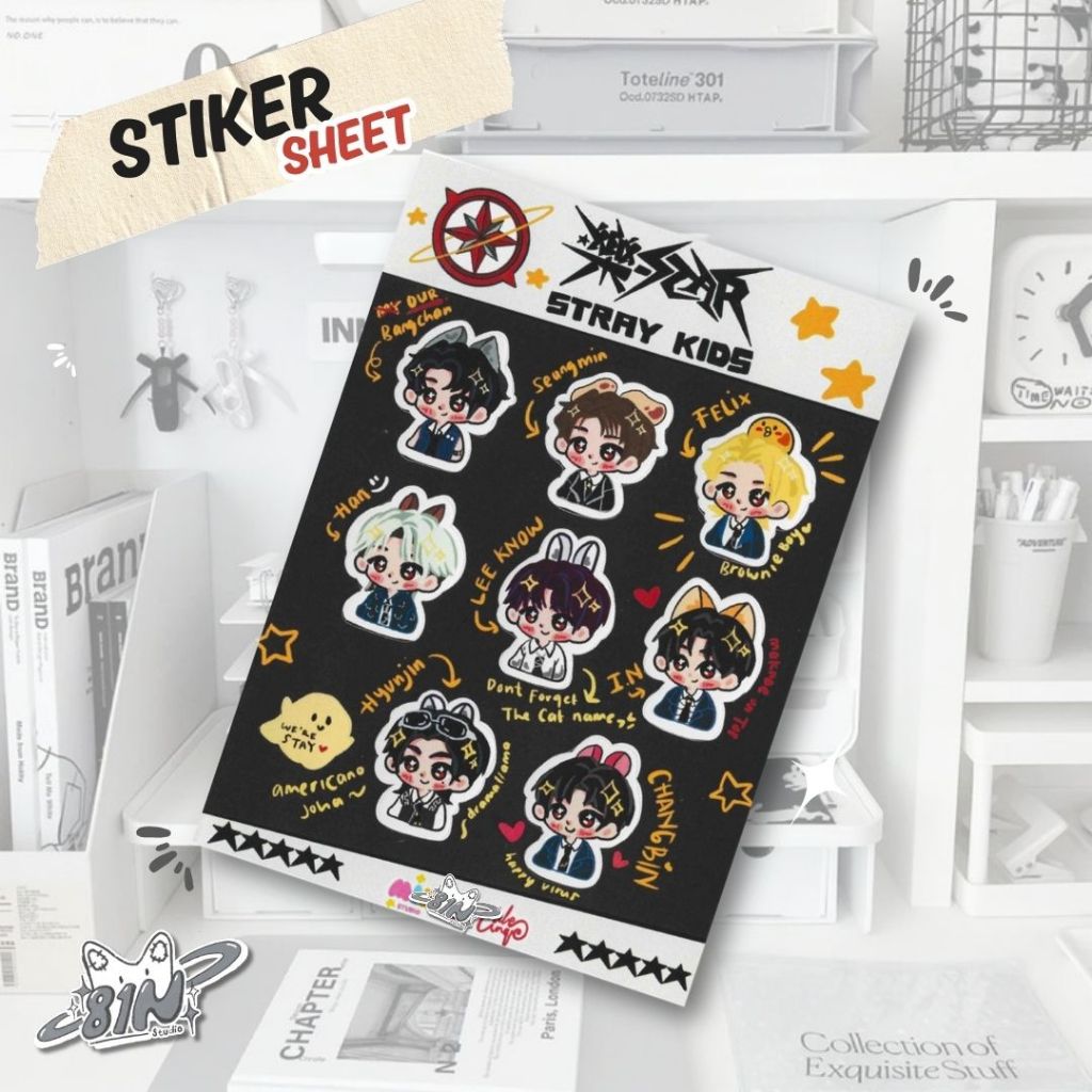 Jual STRAY KIDS Stiker Sheet (SNK01) | Series STRAY KIDS | Sticker Deco ...