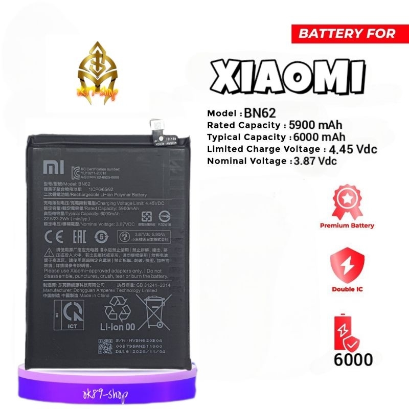 Jual Baterai Battery Batrai XIAOMI BN62 For Redmi 9T - Poco M3 ORIGINAL ...