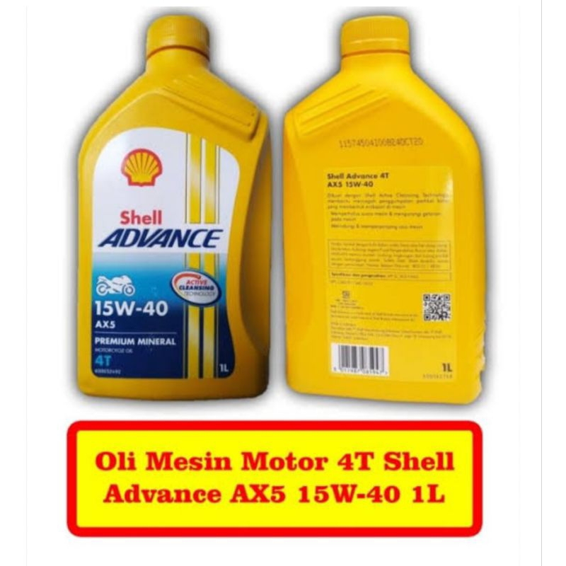 Jual OLI MESIN SHELL KUNING ax5 0,8 matic 100%ORIGINAL | Shopee Indonesia