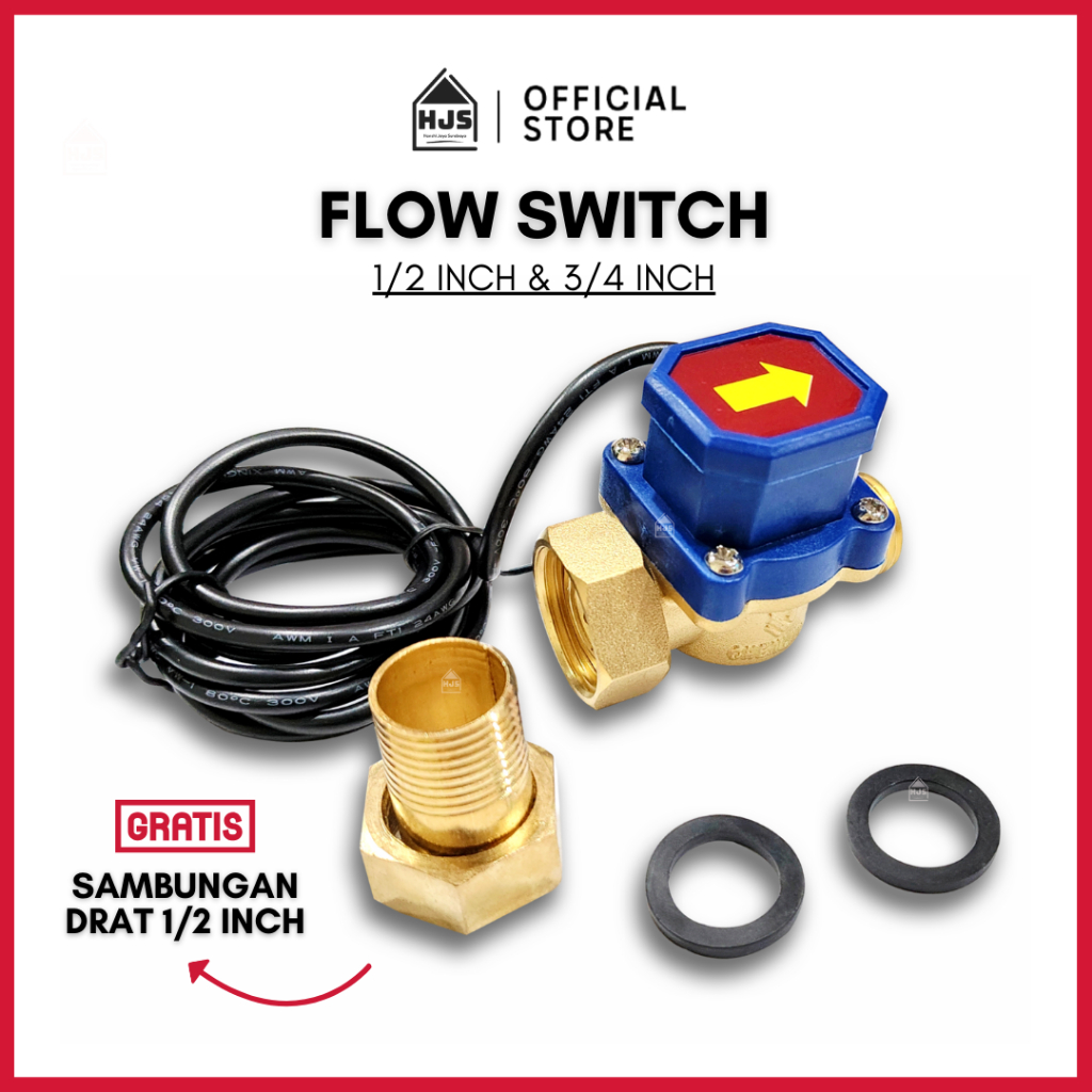 Jual [HJS] Water Flow Switch 3/4" X 1/2" Sensor / Saklar Otomatis Pompa ...
