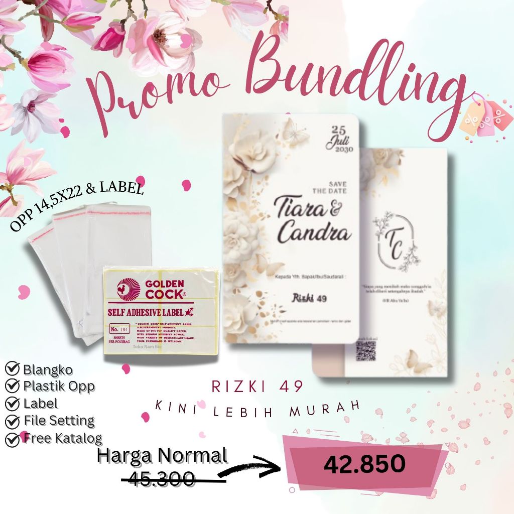Jual Paket Lengak Rizki 49 Opp Label|Kertas Kosong Murah|Blangko Undangan Murah|Blangko Undangan ...